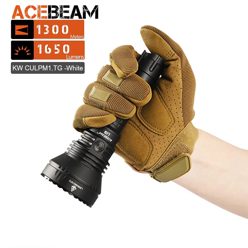 ACEBEAM L19 2.0 алюминиевый охотничий фонарик 2200 люмен Black PM1-TG-White