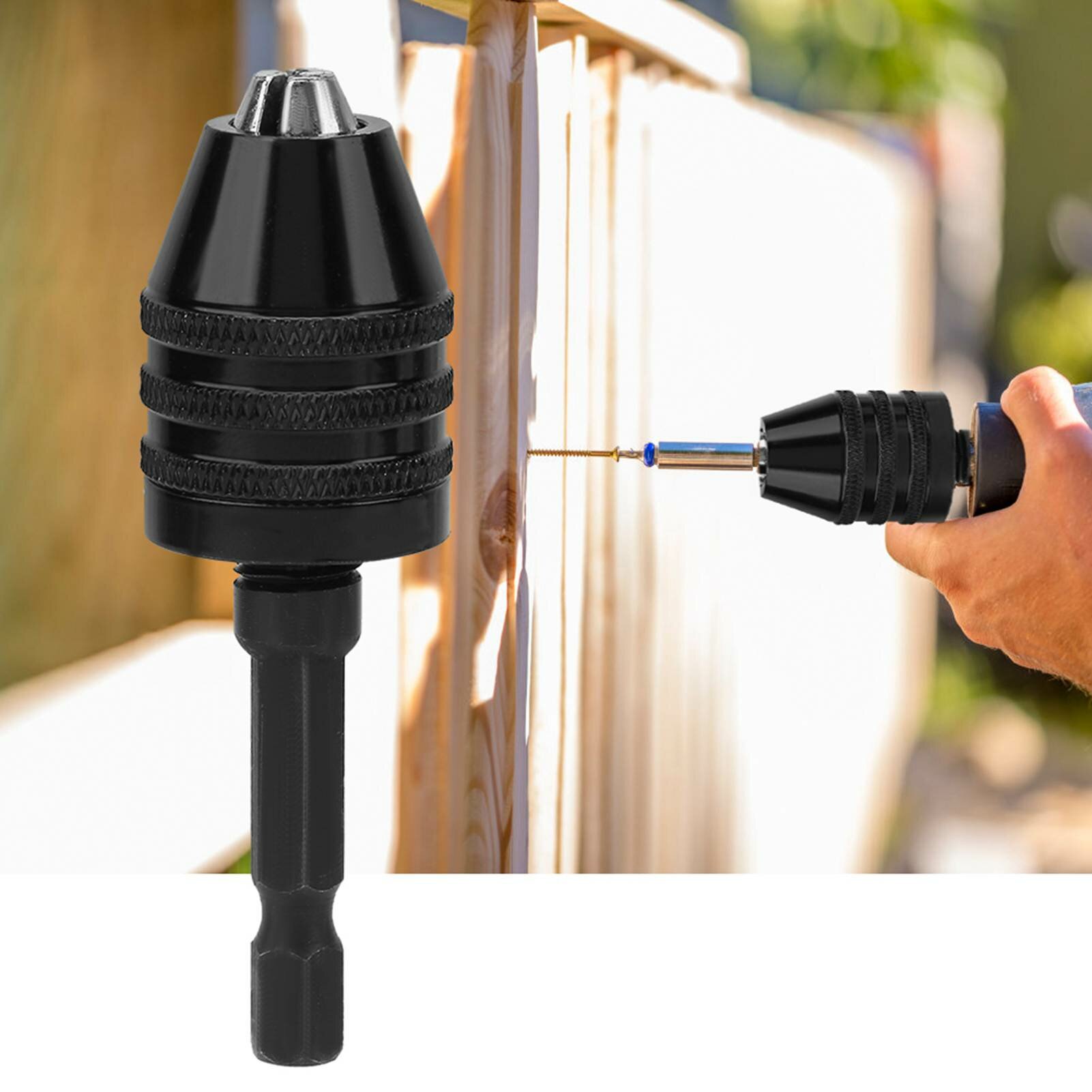 Keyless Chuck Conversion Tool, Drill Bit Quick Connect Chuck, 0.3-6.5mm 1/4 for Impact Driver Mini Power — фото 1