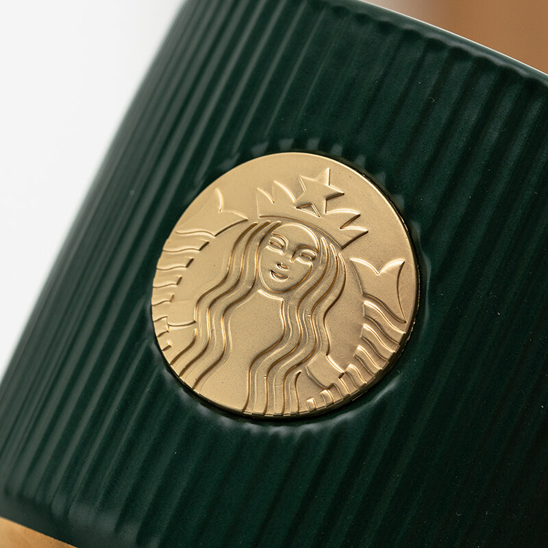 Темно-зеленый вертикальный стакан Starbucks, 340 мл, Красивый и прочный