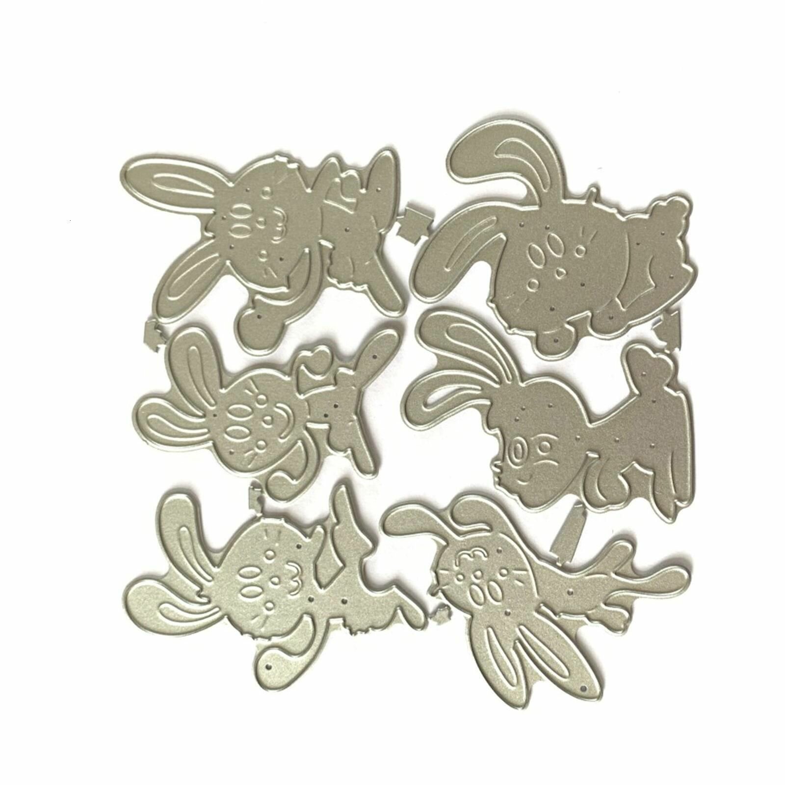 Цветочные трафареты для вырезания, - Шесть милых кроликов 171