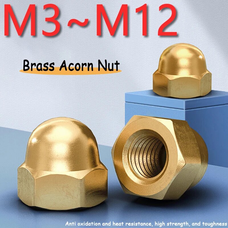 Золотые декоративные полукруглые латунные гайки M3 M4 M5 M6 M8 M10 M12 M3-30pcs