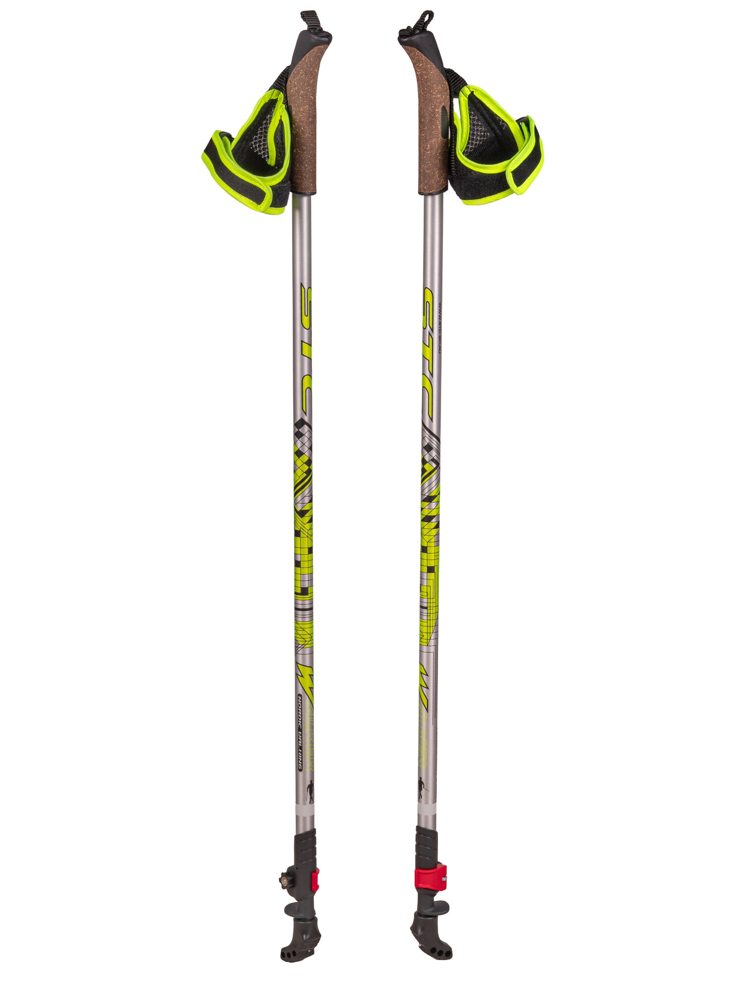 Палки для скандинавской ходьбы STC WALKER LEMON алюминий телескопические 100-135 см