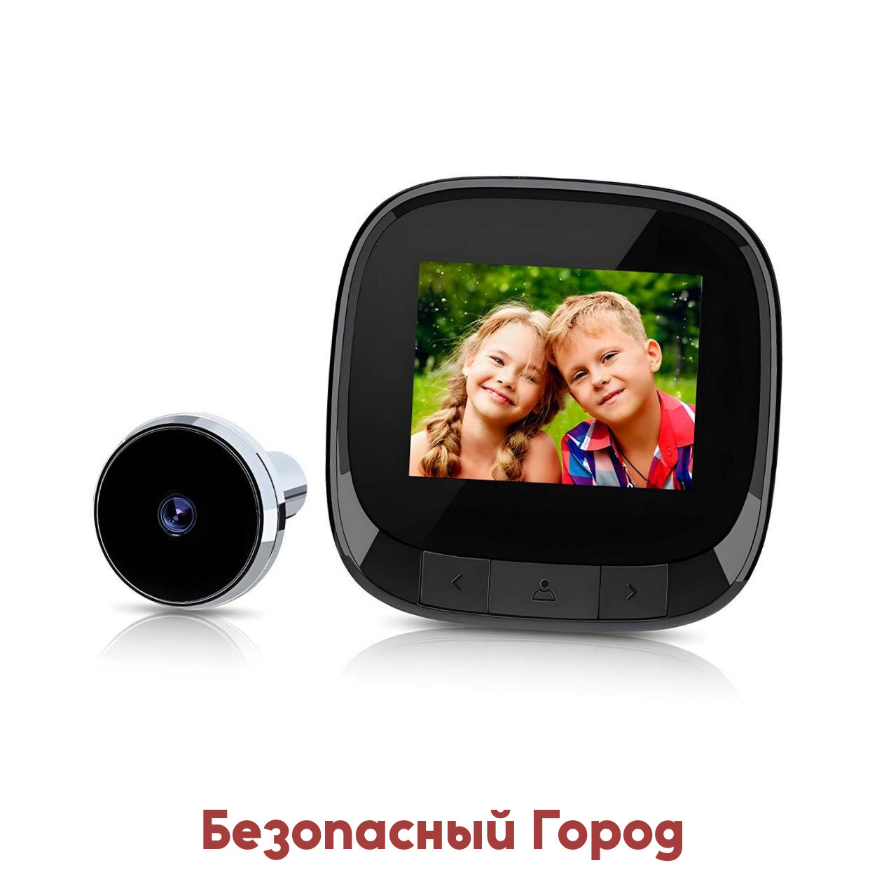 Видеоглазок в виде обычного на дверь i-Home S03 (60град) (Z66930IV) с цветным монитором и записью. Большой и яркий экран. Толщина двери: 35-115 мм.