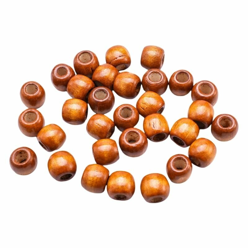 Аксессуары для ювелирных изделий DIY кленовые деревянные бусины с большим отверстием круглые бусины-средний кофейный цвет-9-10 мм