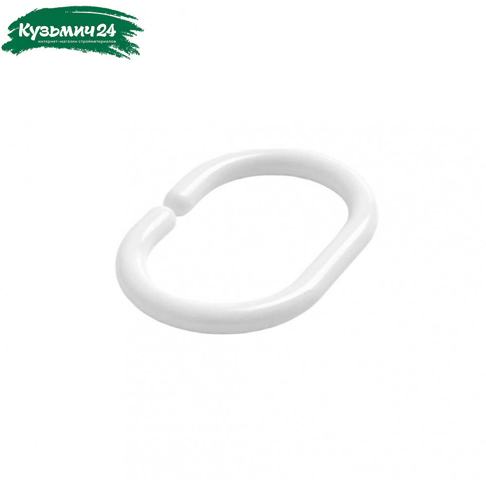 Кольца для штор в ванную Iddis RID011P, 236286, в наборе 12 штук, полипропилен, белый