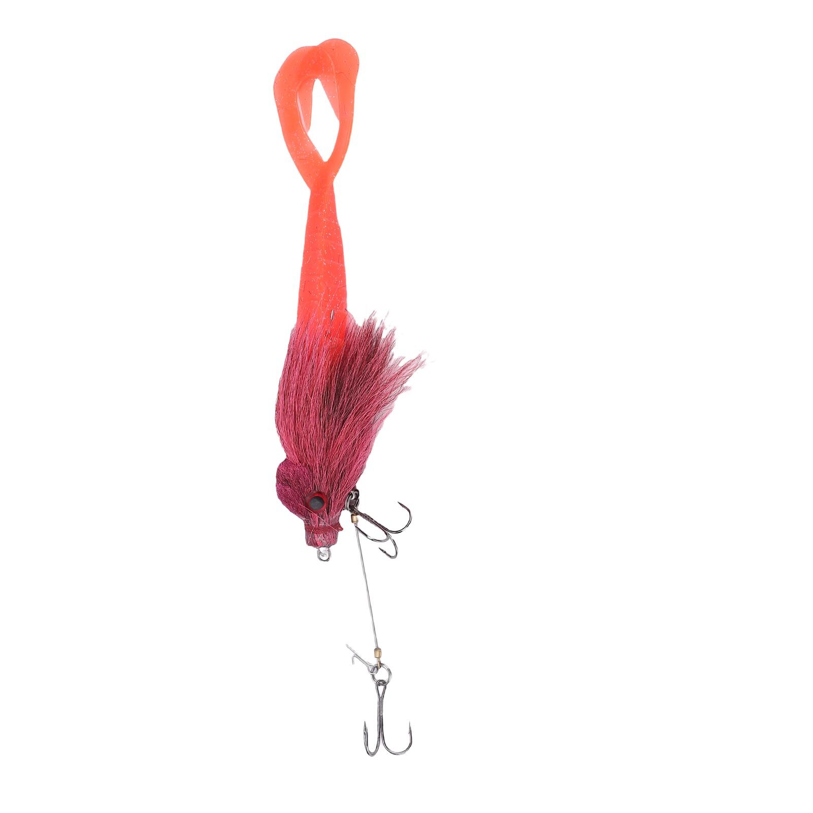 Soft Fishing Lure Artificial Rat Fork Tail Silicone Bait for Saltwater Deep Sea Fishing Pinkish