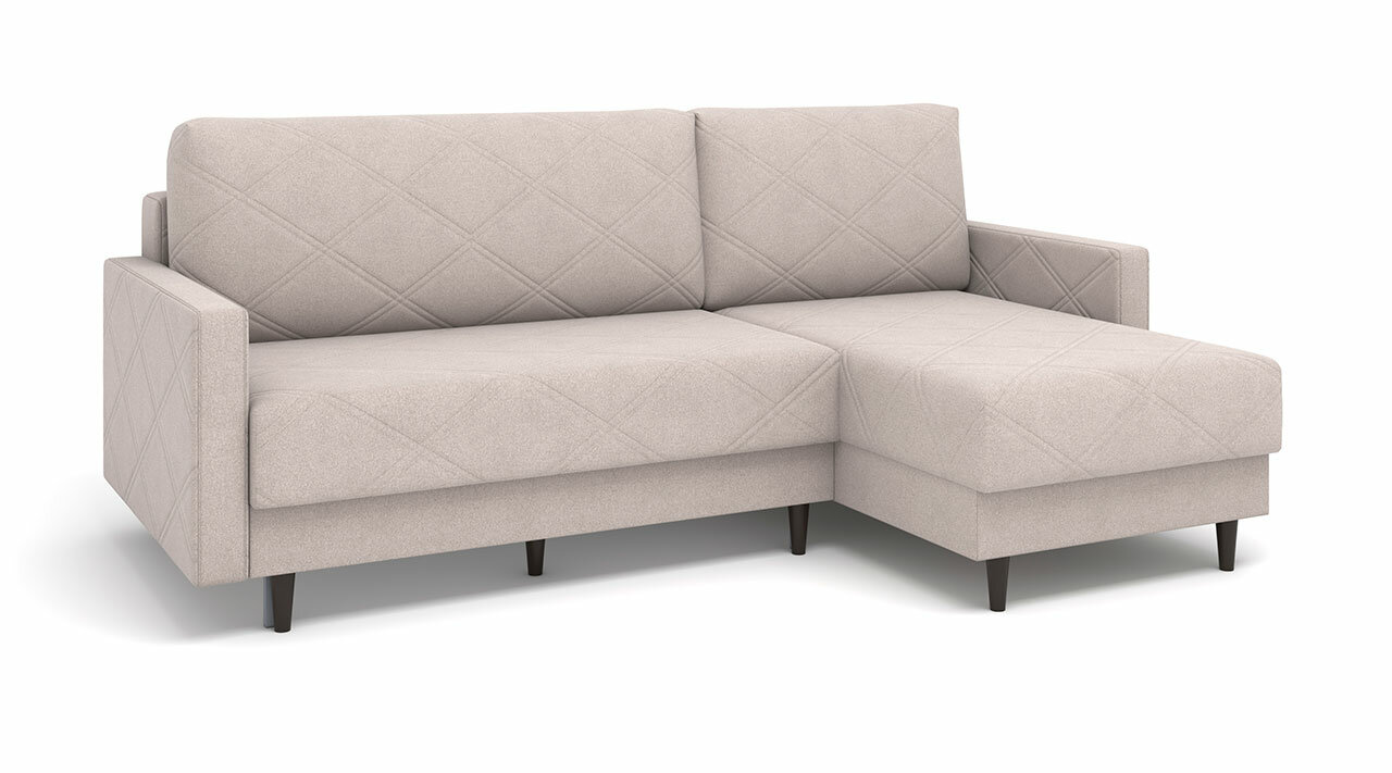 Угловой диван Лондон (БиВ) Runa light beige (K)