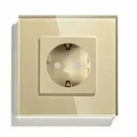 Умная розетка Zigbee встраиваемая, золотая, 2 поста, с мониторингом