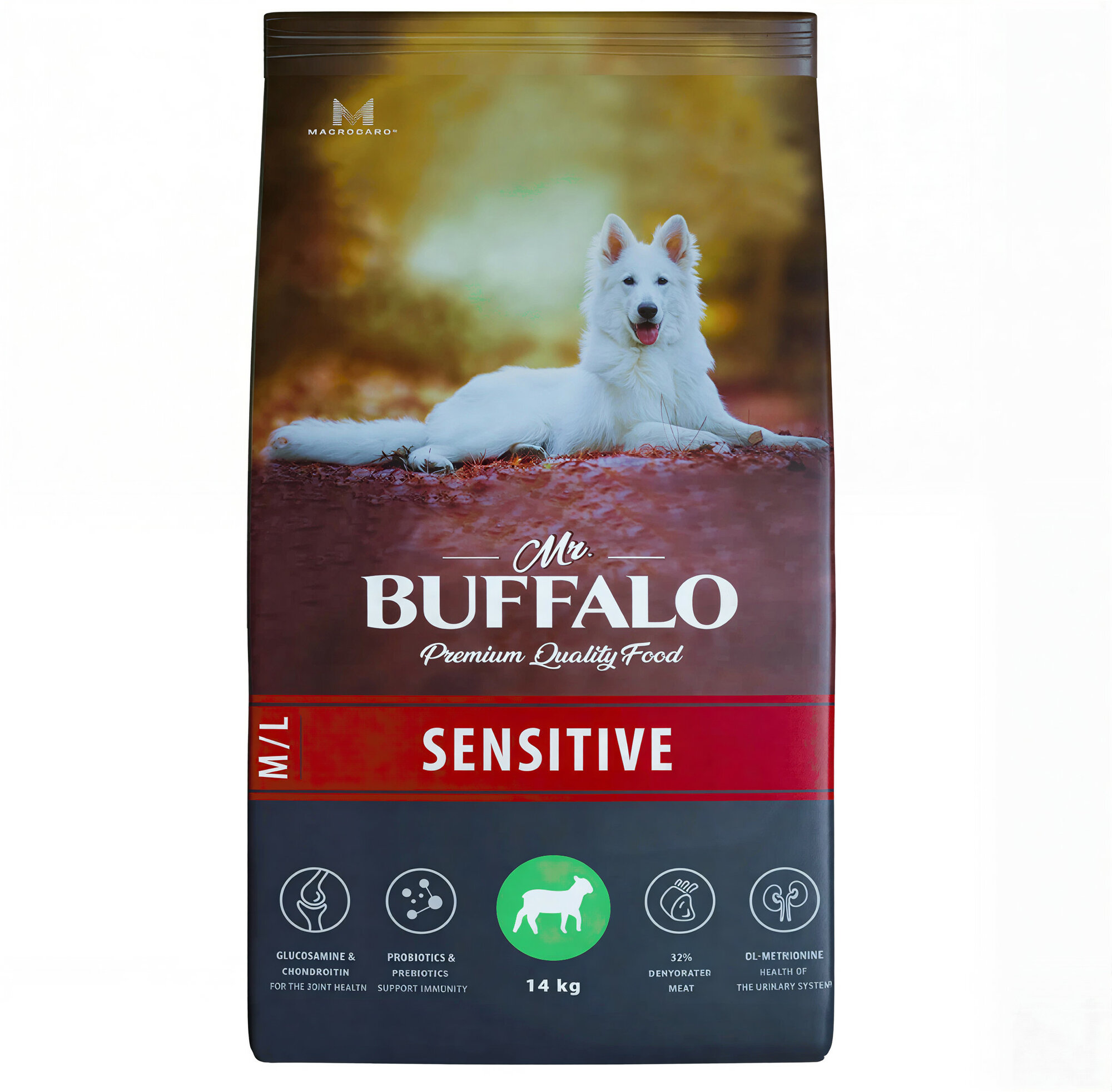Сухой корм для собак Mr. Buffalo Adult M/L Sensitive с ягненком 14 кг