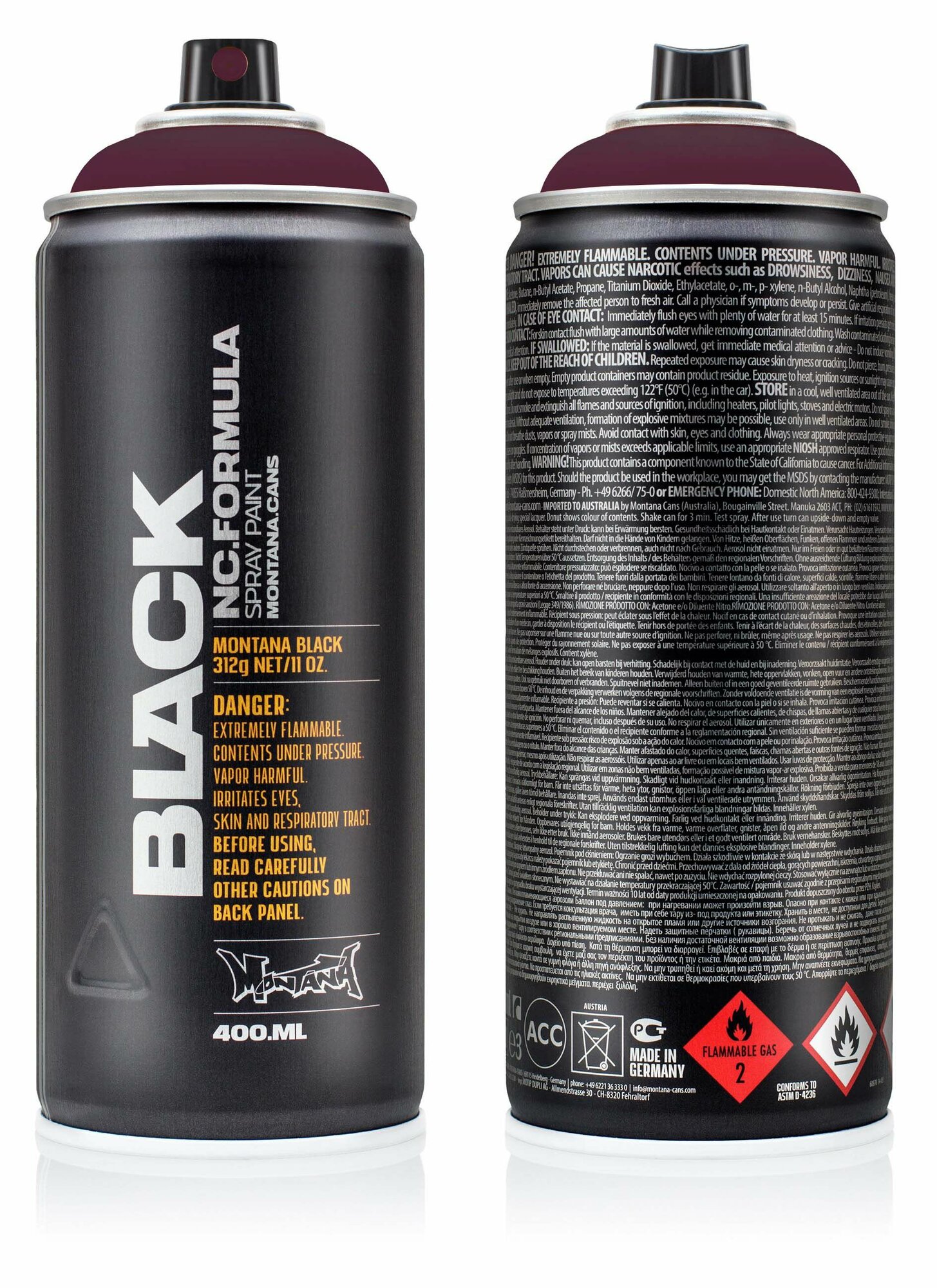 Краска для граффити аэрозольная MONTANA BLACK аметист 0,4л 4290 BLK