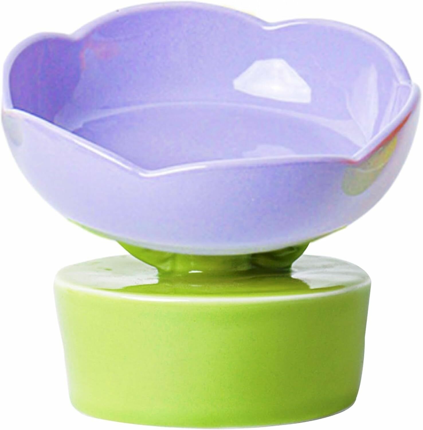 Приподнятая опрокидывающаяся керамическая миска для кормления домашних животных, против рвоты