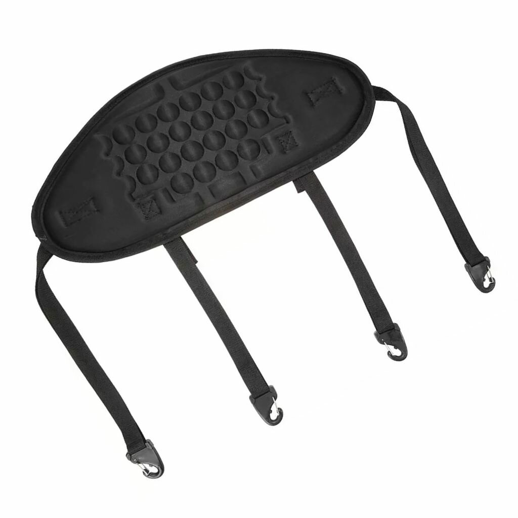 Каяк с овальным спинкой и нейлоновым креплением черного цвета