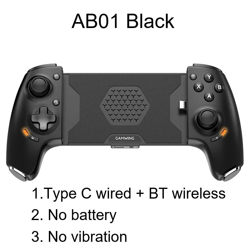 Геймпад GAMWING AB01 Black, Type-C, Bluetooth, без батареи