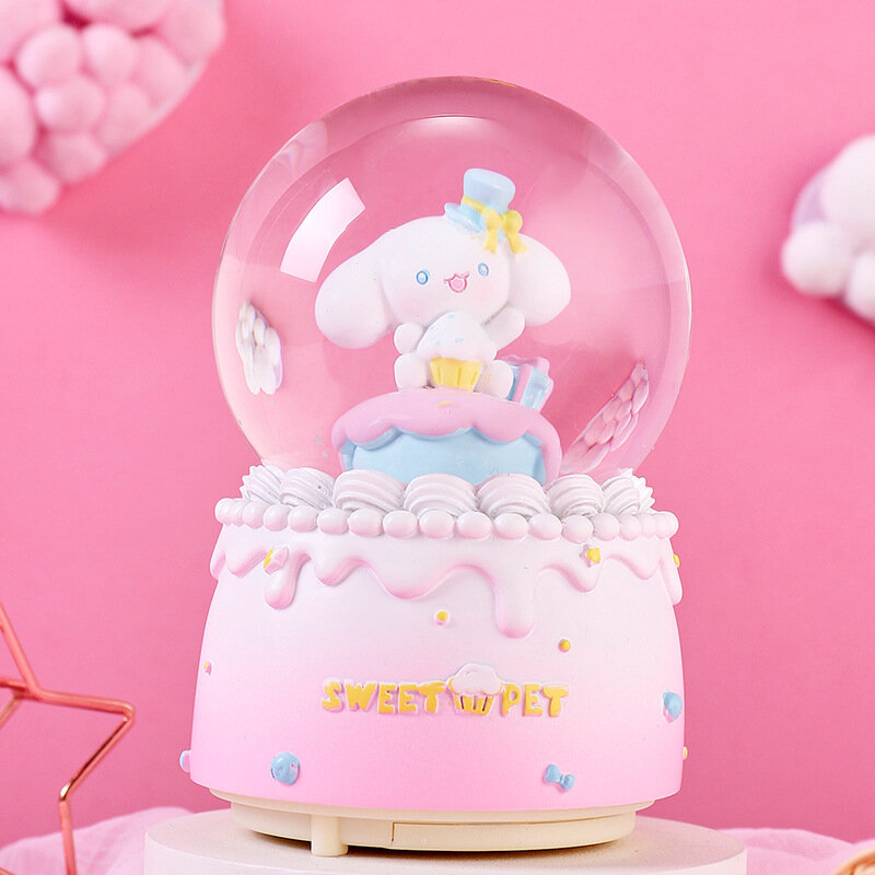 Мечтательная девочка, музыкальная шкатулка с кристальным шаром в виде единорога, украшение, музыкальная шкатулка для студентов, снежинка, водяной шар, подарок на день рождения