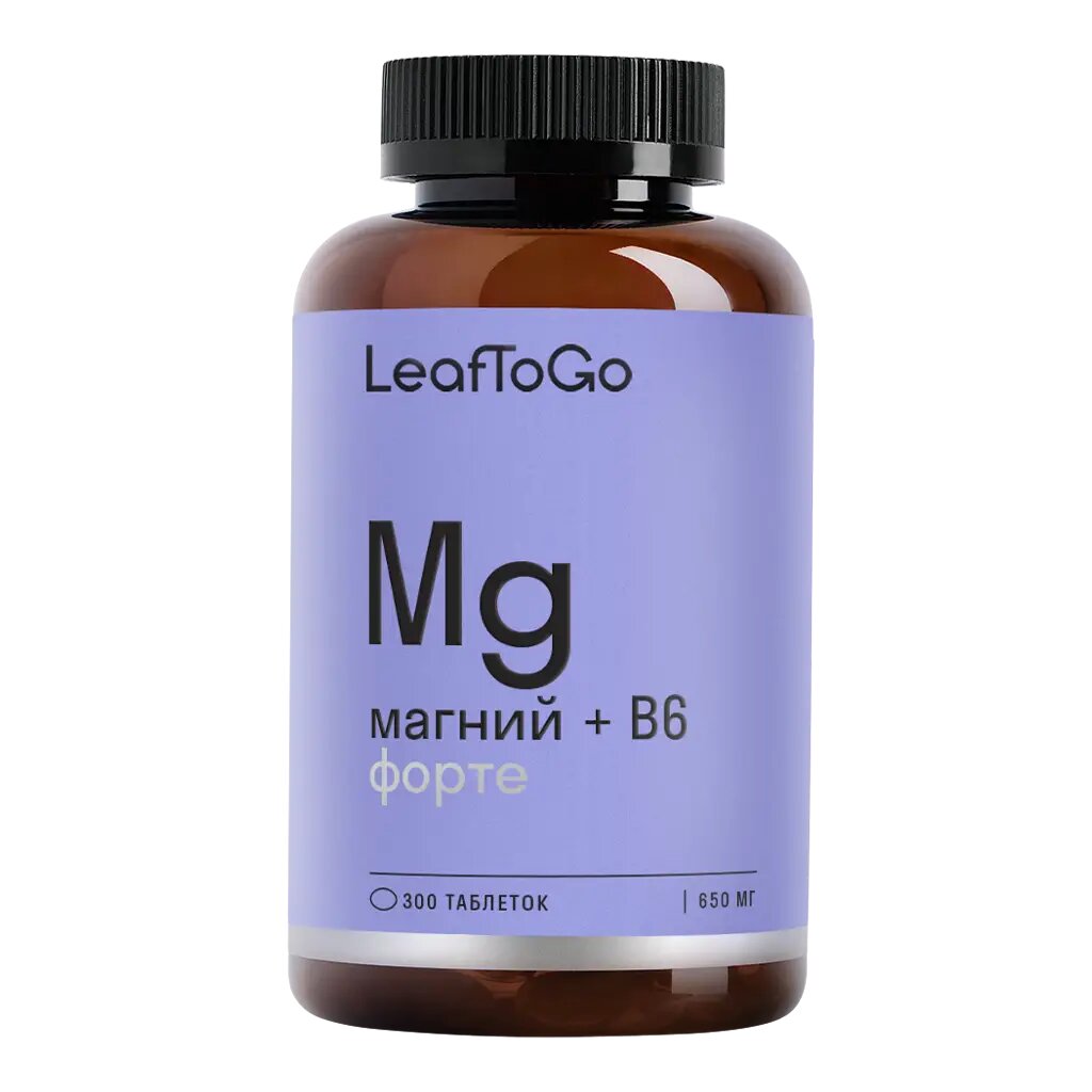 Leaf To Go Магний В6 форте 650 мг таблетки массой 800 мг 300 шт