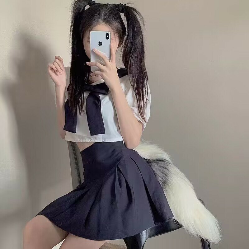 Магнитный хвост из натурального меха лисы, ручной работы, реквизит для косплея, хвост лолиты, аксессуар для костюма горничной, вечеринка, комикс-кон