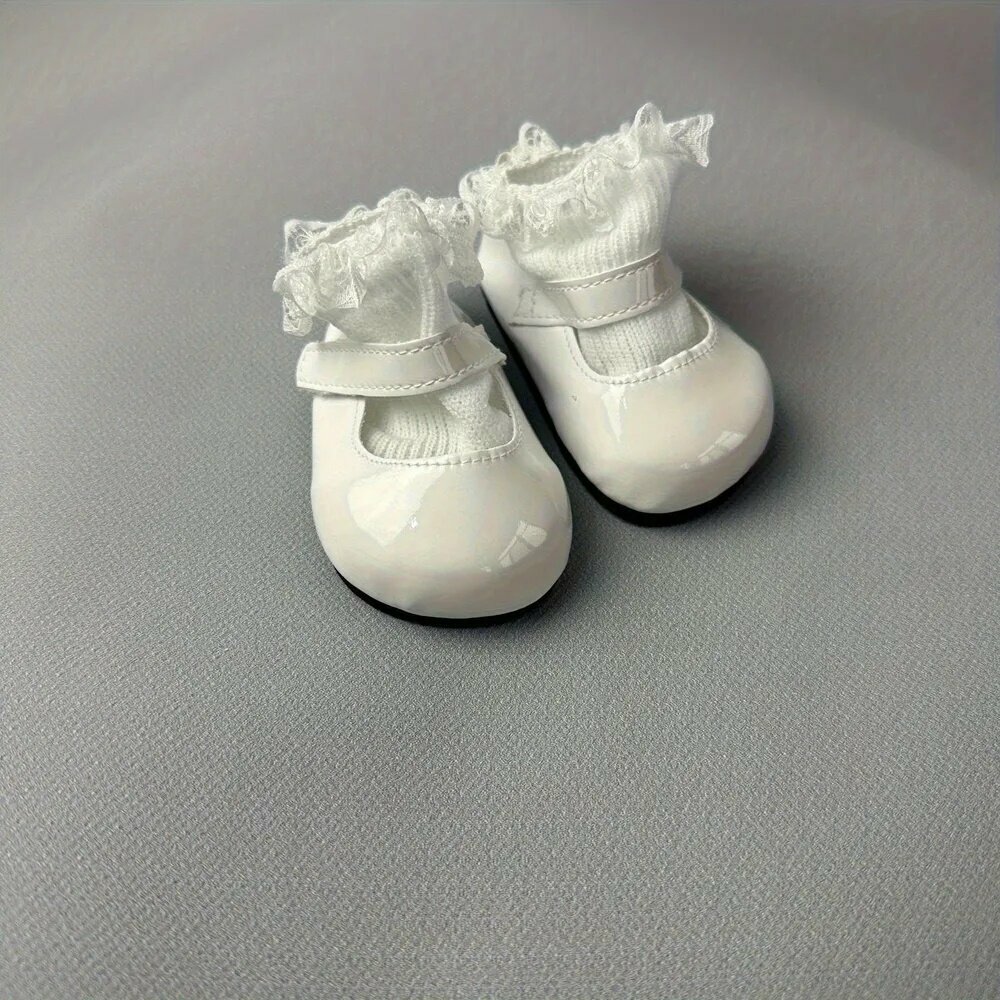 9 см 3,54 дюйма Обувь подходит для кукол Reborn Baby 50-55 см Бело-розовая обувь Аксессуары для кукол