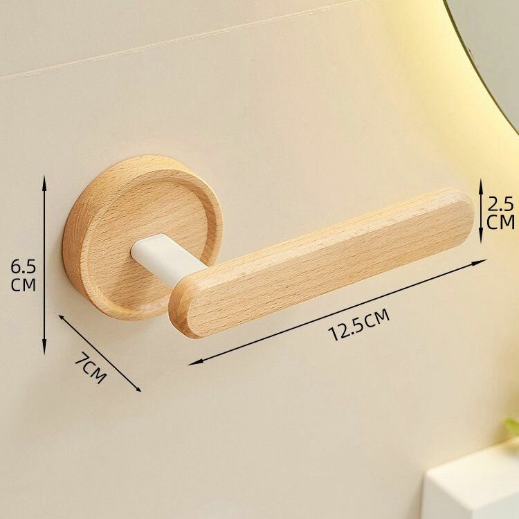 Настенный крючок без сверления, прочный декоративный крючок с клейким креплением, держатель для резинок и заколок для волос из орехового дерева.