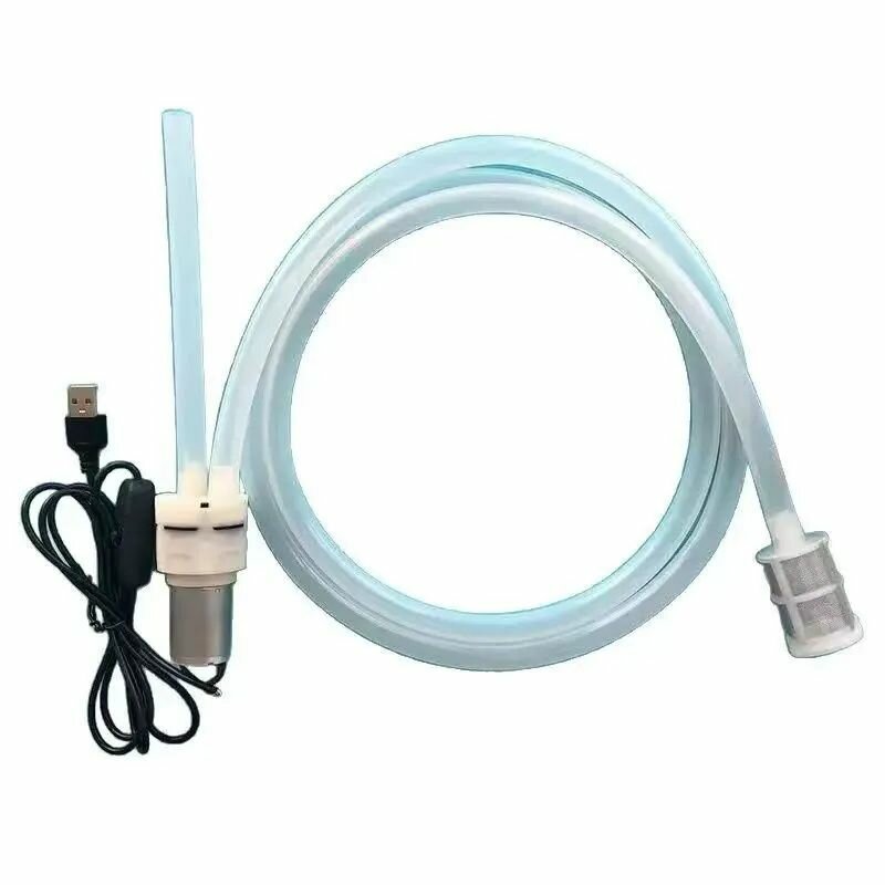 Насос с фильтром и помпой (для перекачки браги и жидкостей), usb, кнопка вкл. на проводе