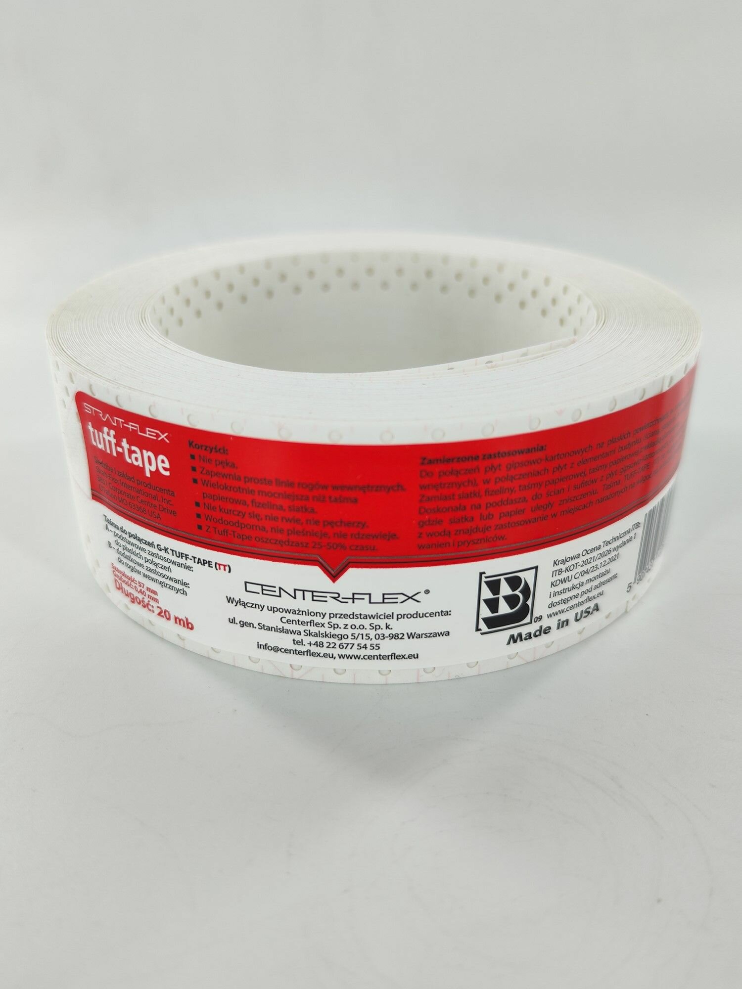 Лента армирующая Strait-Flex Tuff-Tape красная толщина 0,40мм (57мм*20м)