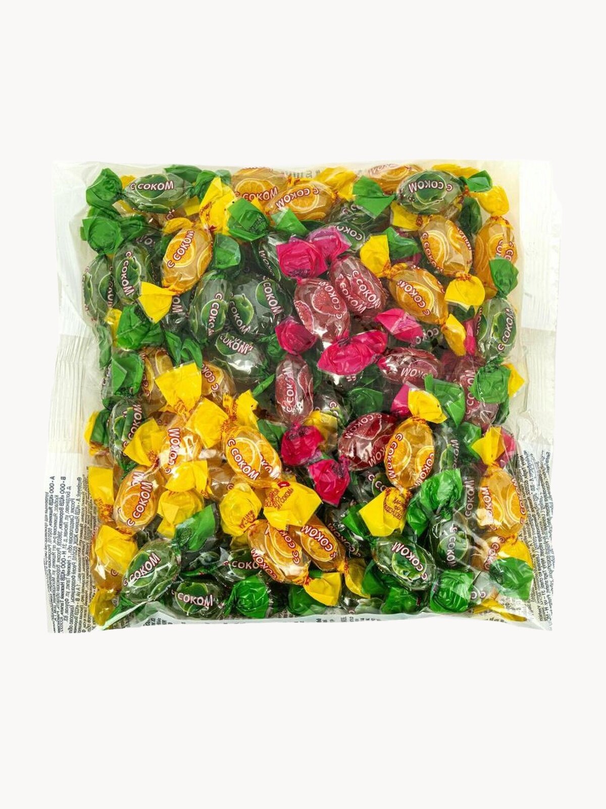 Карамель Леденцовая с соком 1кг со вкусом яблока, малины и лимона/КДВ/Россия