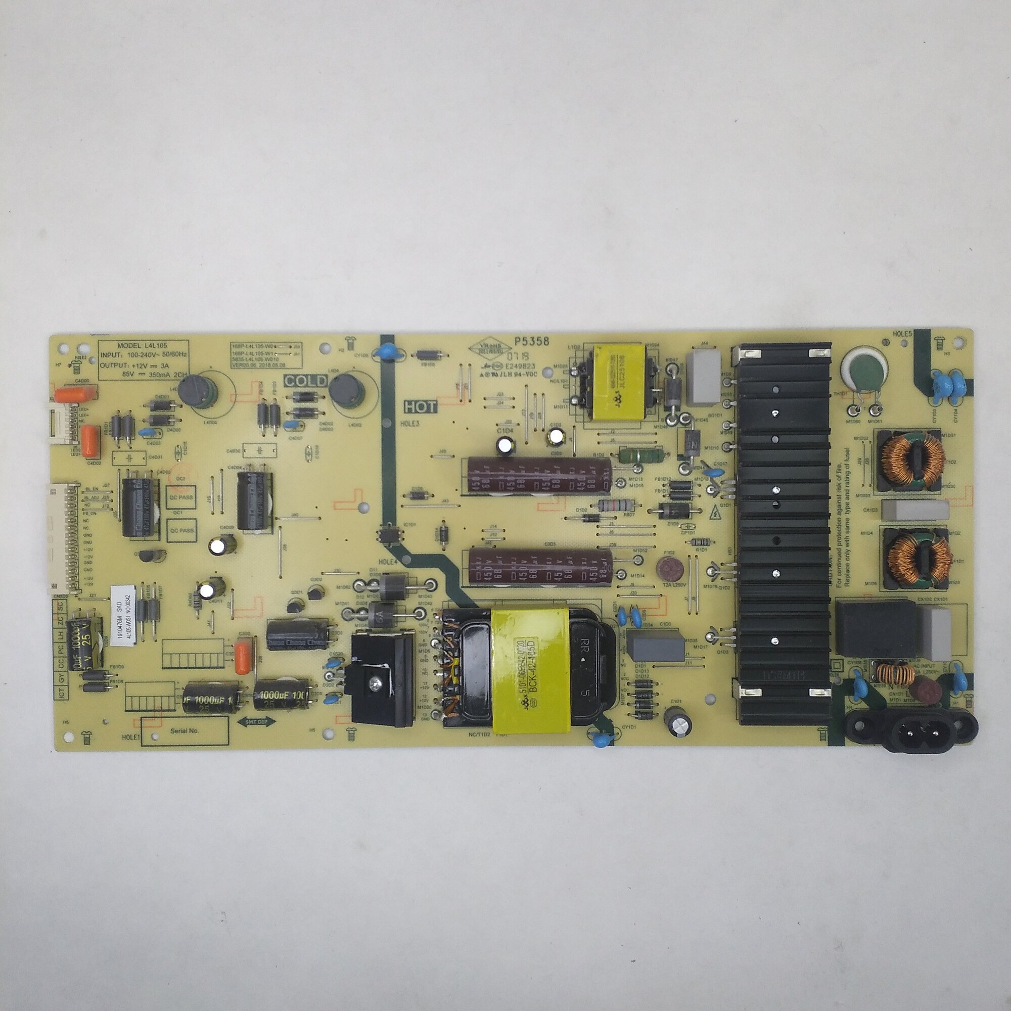 PowerBoard (L4L105) для телевизора Skyworth 50G2A Б/У с разбора