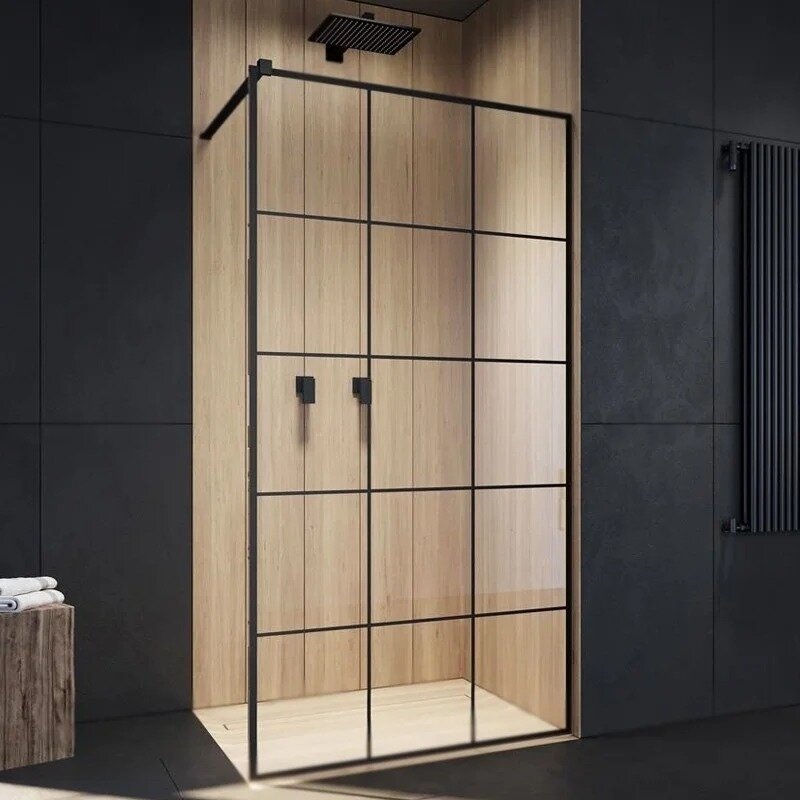 Душевая перегородка CeruttiSpa Muza T80 80 см, профиль черный /9441