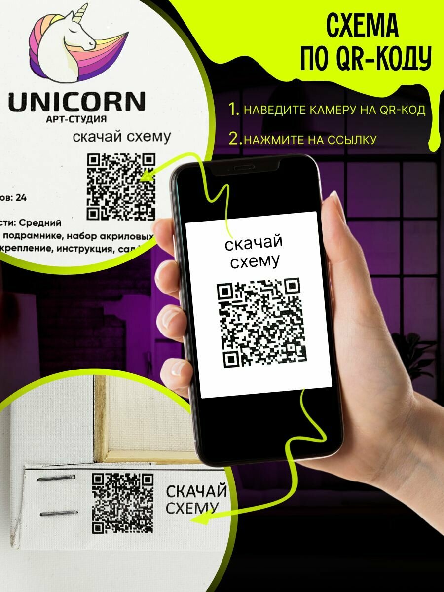 Картина по номерам светящаяся в темноте Девушка в очках холст на подрамнике 40х50