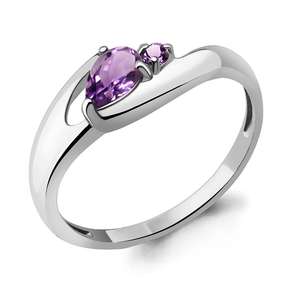 Кольцо, серебро, 925 проба, аметист