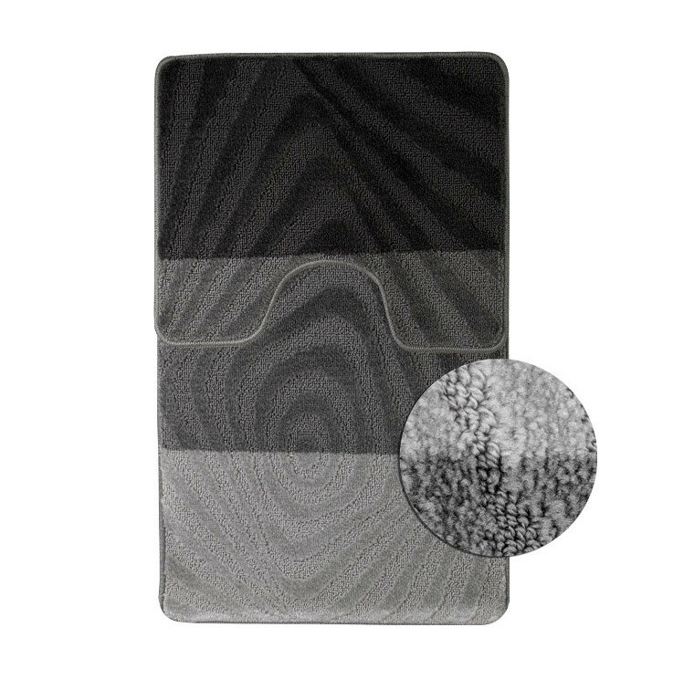 Комплект ковриков санакс 00230 SILVER 202020 антрацит 60х100 + 50х60 см 100 % полиэстер