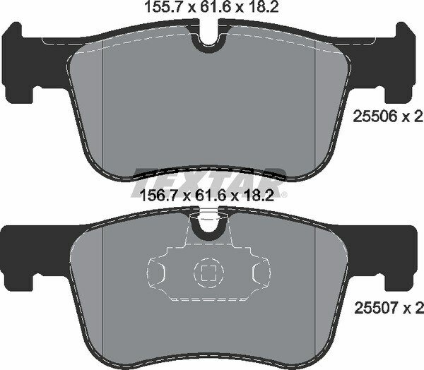 Колодки передние с противошумной пластиной Q+ BMW 1-F20/F21 / 3-F30/F31/G20/G21 / 4-F32/F33/F36 Textar 2550601