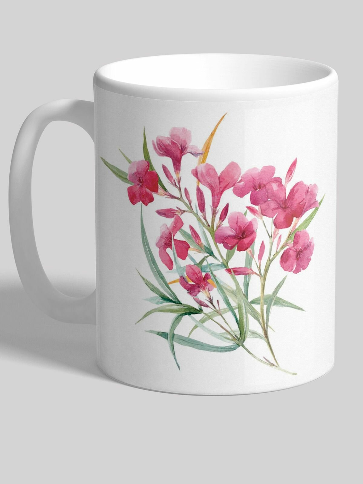 Кружка cooperative.moscow " Олеандр цветок " (кружка с Олеандром , Олеандр , кружка с цветком, кружка Олеандр , с Олеандром , подарок с любовью, кружка с цветами, цветы, цветок) , 330 мл, 1 шт