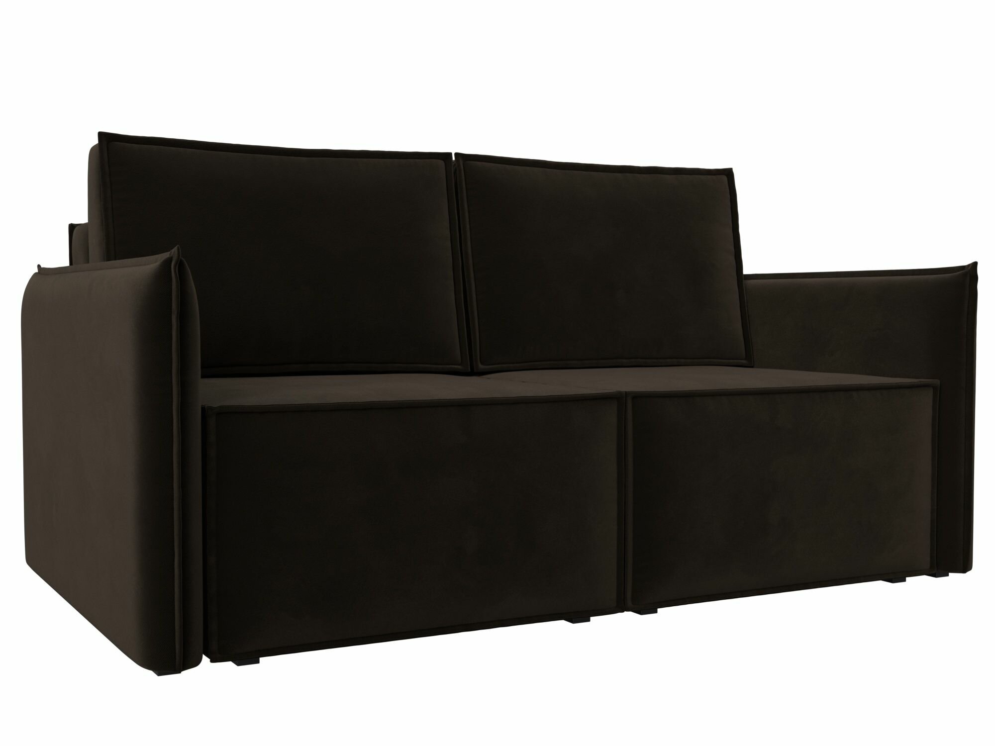 Диван прямой Либерти мини, микровельвет, механизм раскладушка, коричневый, 159x108x94см. Хит Диванов