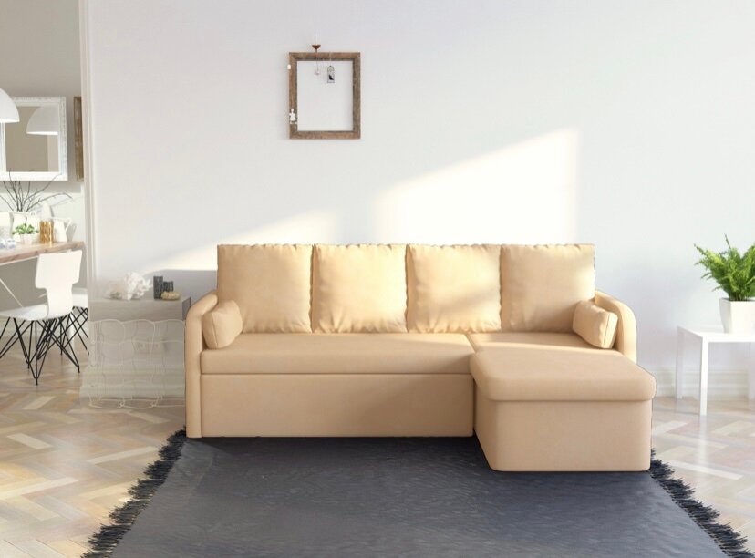 Диван угловой DiHall "Александр", велюр, с ящиком для белья, 202х151 см