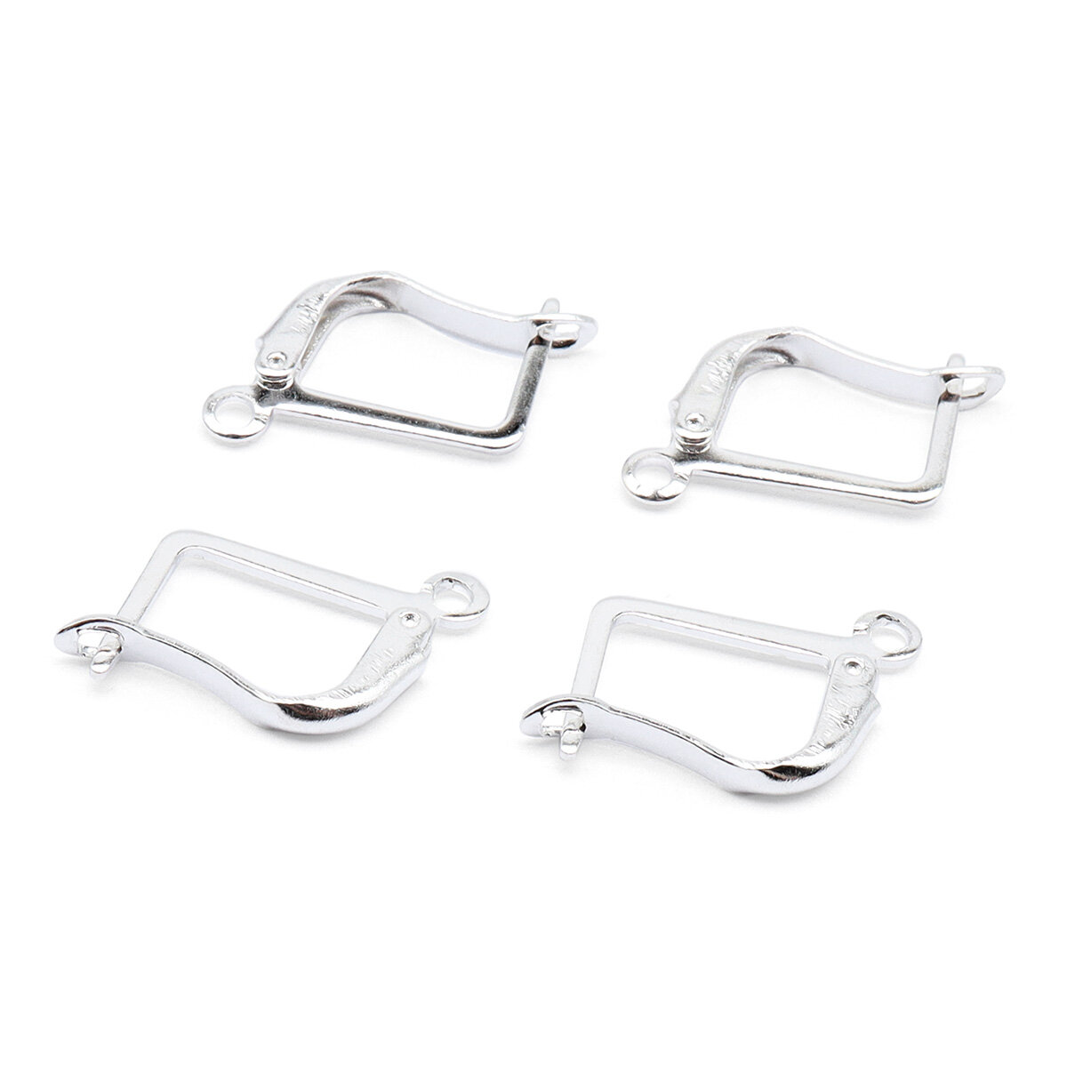 Швензы для сережек с английским замком, 13,5 мм, цвет серебристый, 4 шт