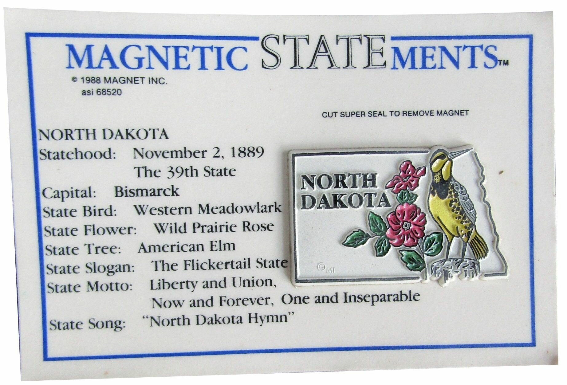 Magnetic Statements. North Dakota Магнит на холодильник