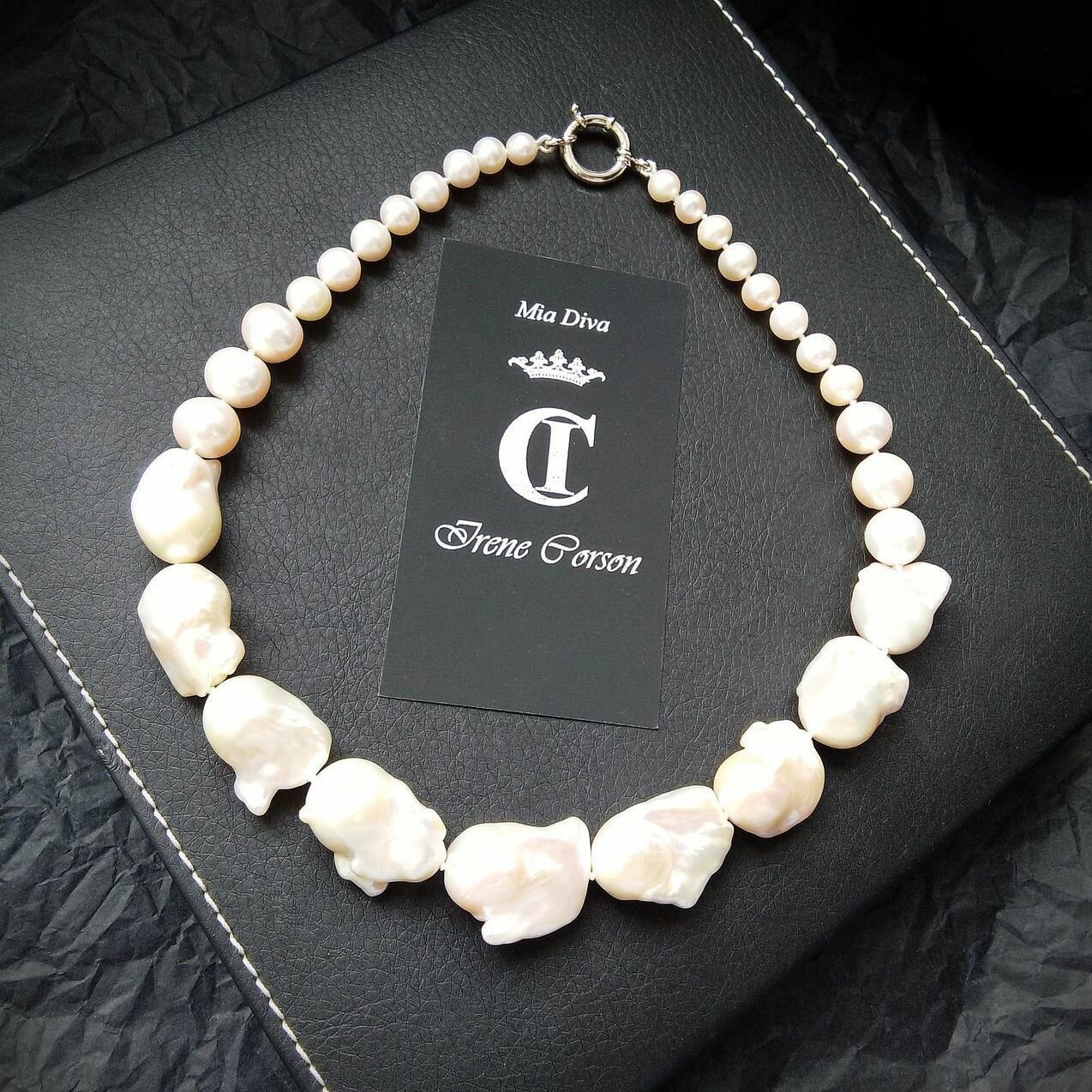 Колье, жемчуг барочный, жемчуг пресноводный