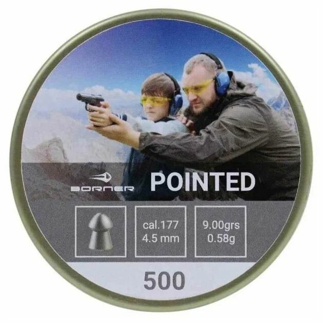 Borner Пули пневматические Borner Pointed, 4,5 (500 шт.) 0,58гр