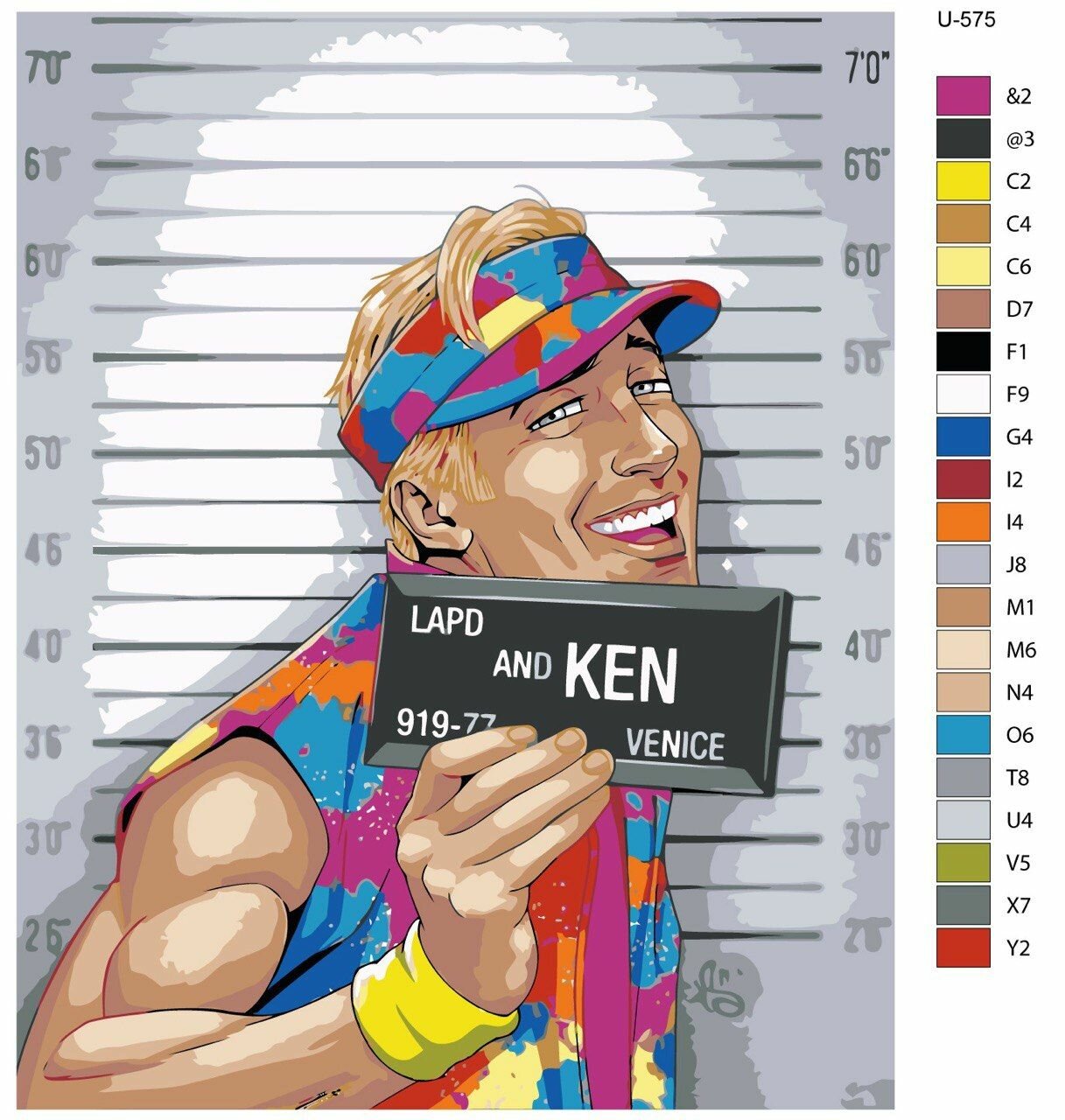 Картина по номерам U-575 "Фильм Барби (Barbie). Кен (Ken)" 40x50 см