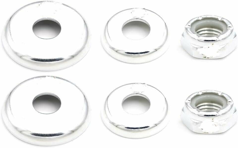 Шайбы 4шт, гайки на пин 2шт для скейтборда, лонгборда, круизера, серебристые, washer Яскейтер