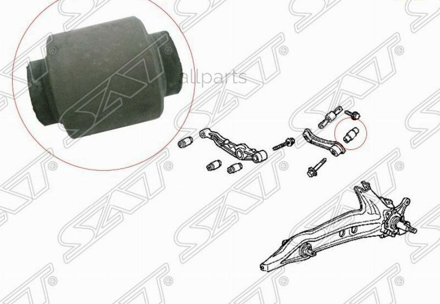 SAT ST-52395-SH3-004 Сайлентблок Honda Civic 87-95 / Civic Ferio 91-95 (Сверху/ Зад)