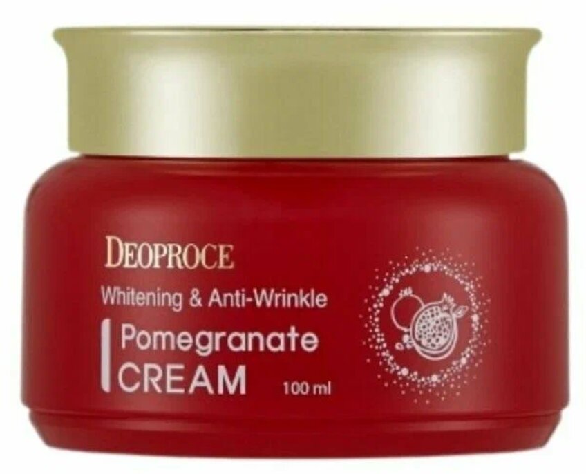 Крем для лица антивозрастной Deoproce Whitening And Anti-Wrinkle Pomegranate Cream, с экстрактом граната, 100 мл