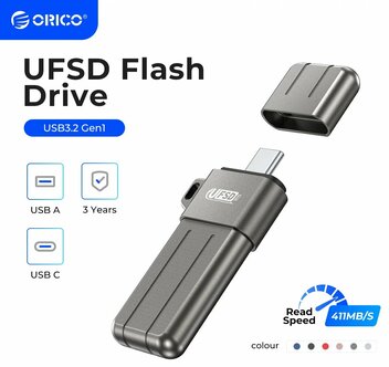 Характеристики модели ORICO UFSD все металлические 512 ГБ USB флэш-накопитель 411 МБ/с. флеш ...