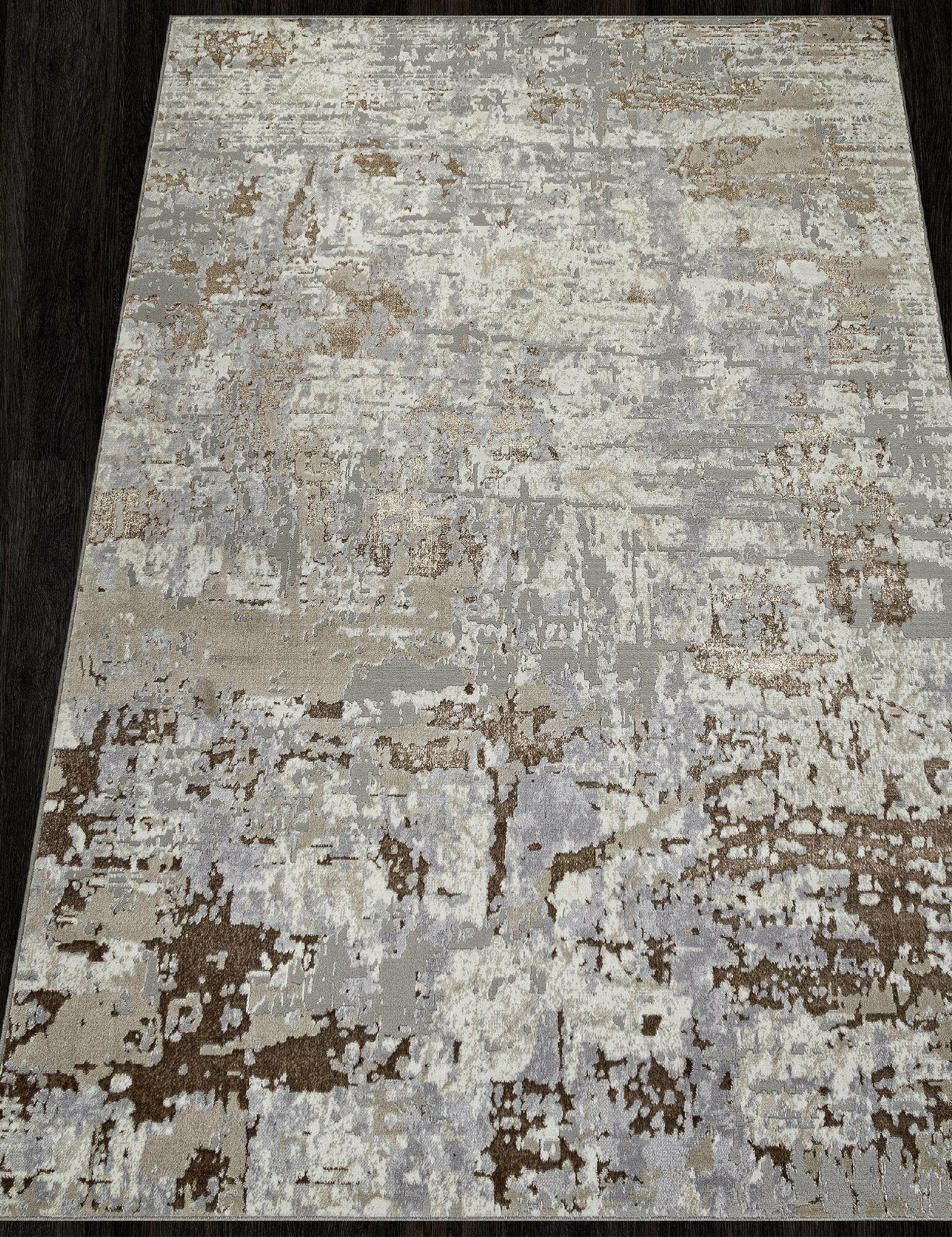 Ковер на пол в гостиную в спальню 100х200 см бежевый современный ворс 10 мм 394506 Kover-Russia