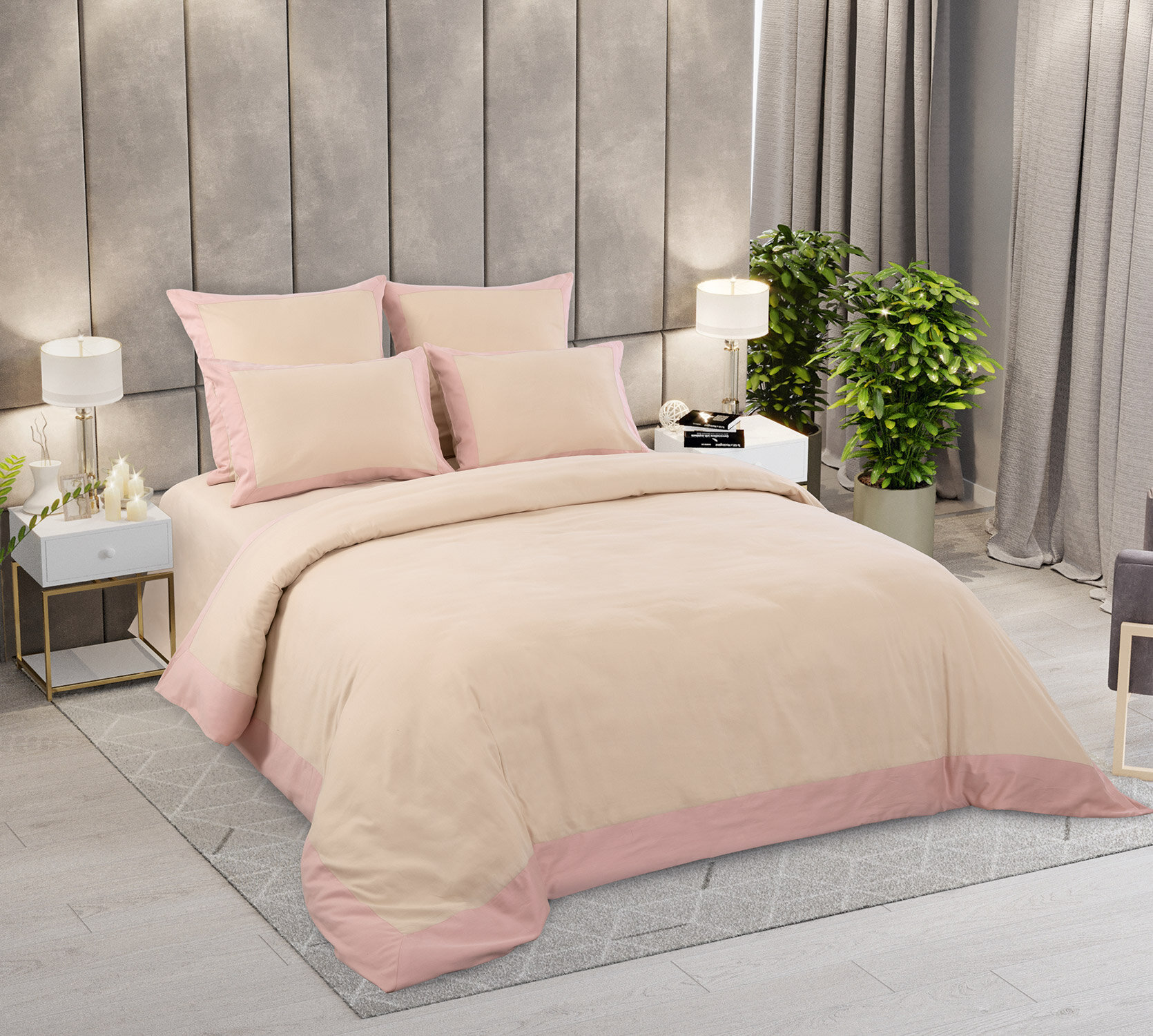 Постельное белье Комфорт, сатин, Евро макси