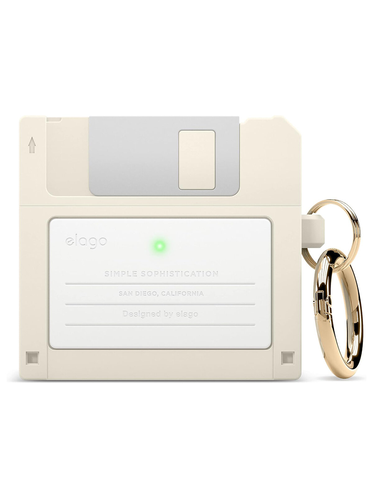 Elago для AirPods 3 чехол Unique Floppy Disc Hang Cream White