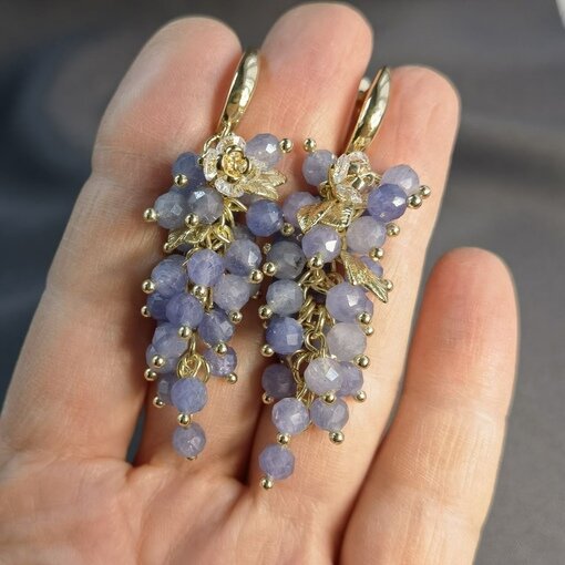 Серьги, танзанит