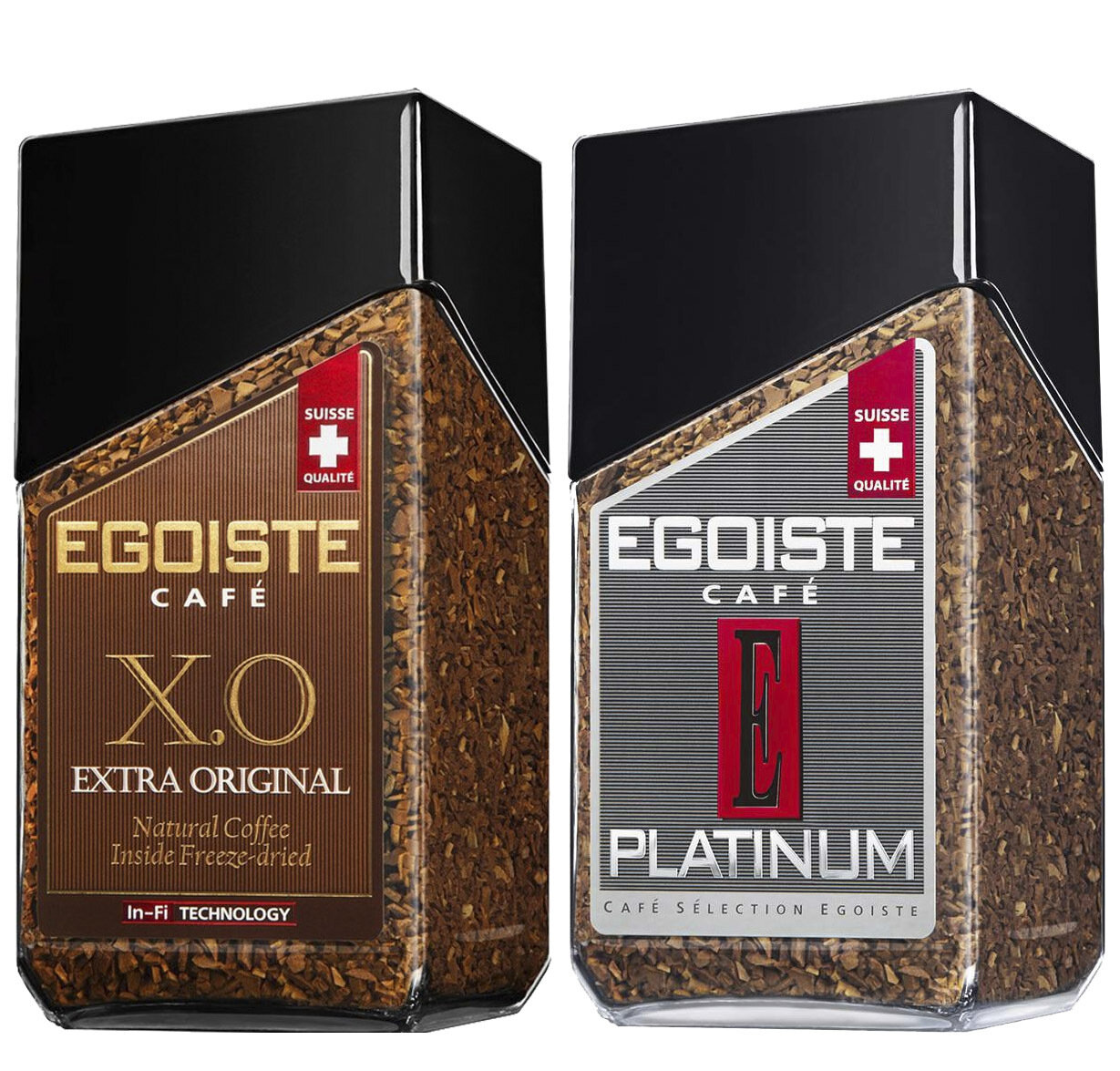 Кофе растворимый Egoiste набор (X.O. extra original и Platinum), 100г, 2шт