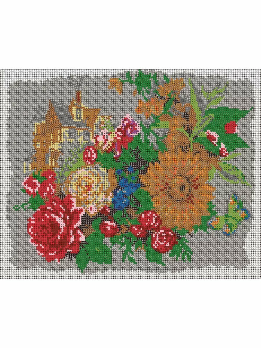*Набор для вышивания бисером «Букет" от ТМ Светлица (размер 24 см * 30 см, бисер Чехия)