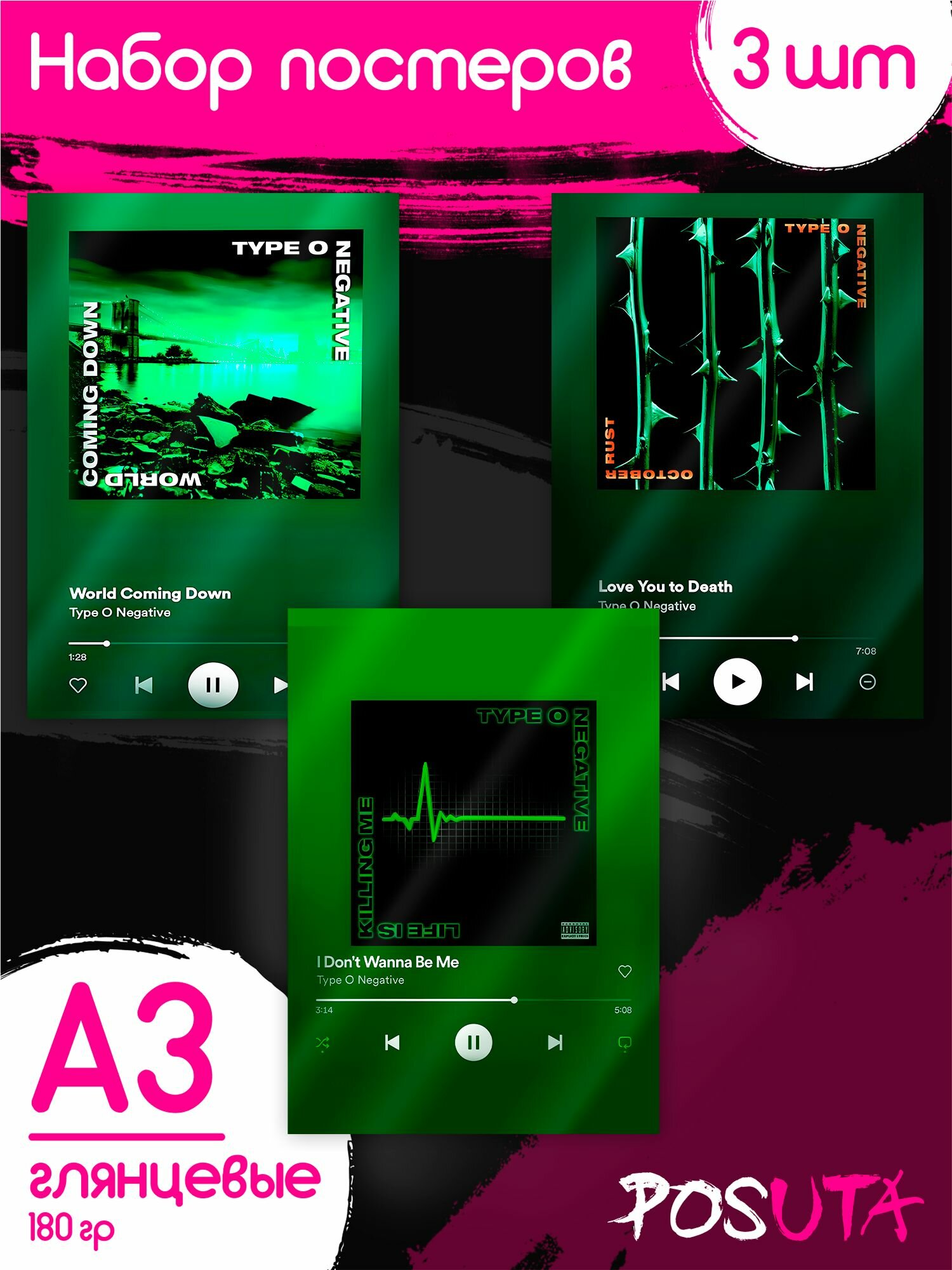 Постеры на стену Spotify Type O Negative
